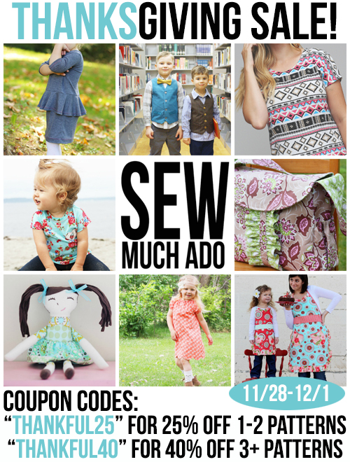 Thanksgiving PDF Pattern Sale! - Sew Much Ado