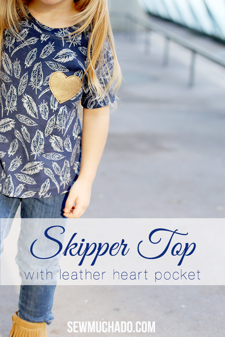 Skipper Top With Leather Heart Pocket - Sew Much Ado