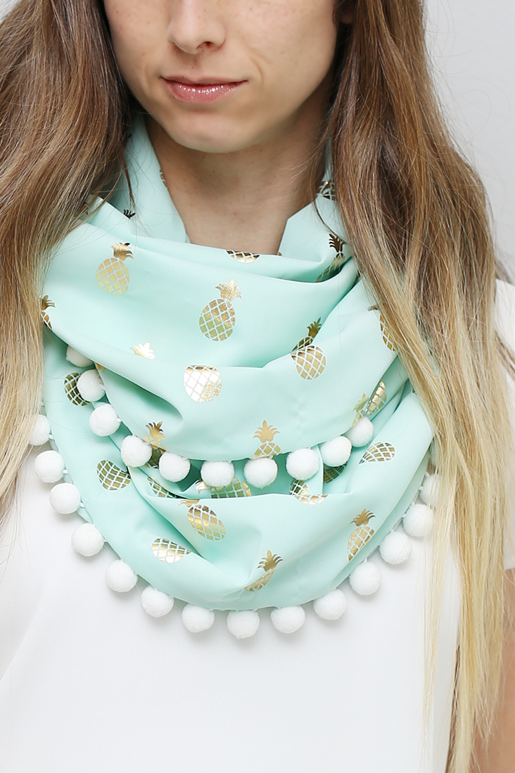 DIY Pom Pom Infinity Scarf Tutorial - Sew Much Ado