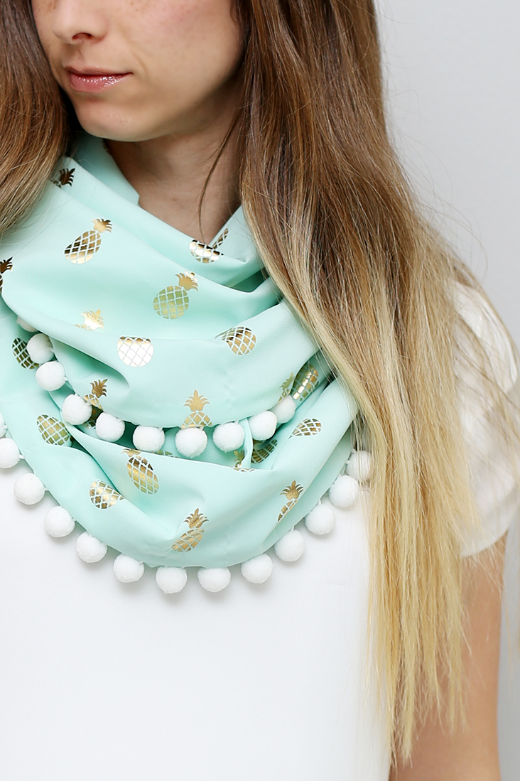 DIY Pom Pom Infinity Scarf Tutorial - Sew Much Ado