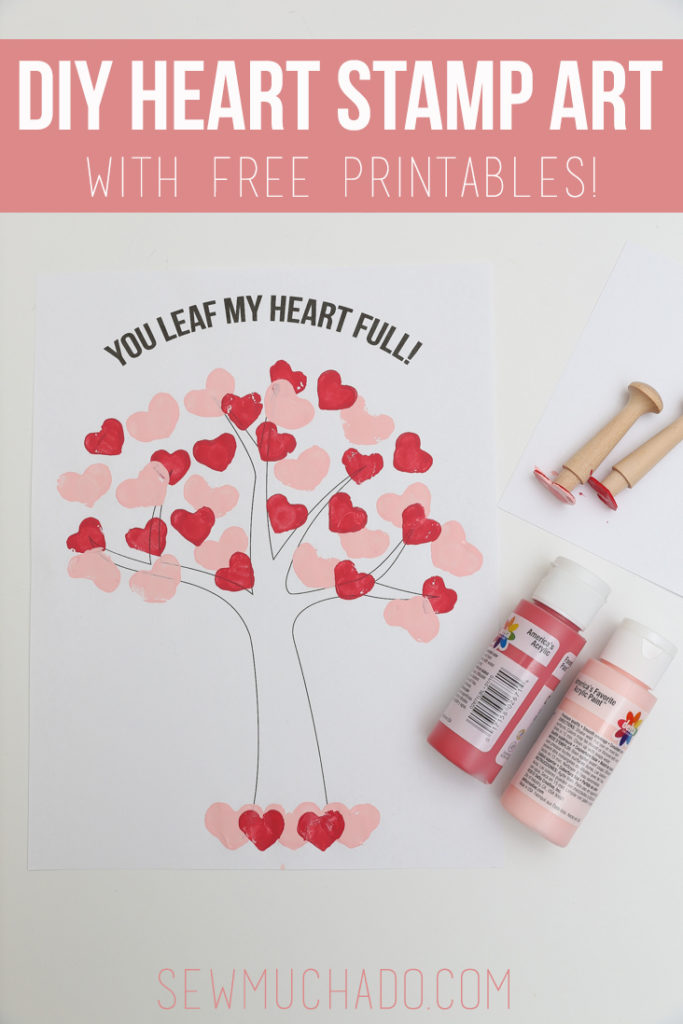 Valentine's Day Craft Stamp Art Tutorial {+ Free Printable!} - Sew Much Ado