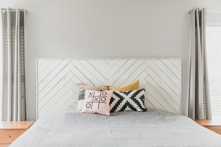 DIY Herringbone Headboard - Sew Much Ado
